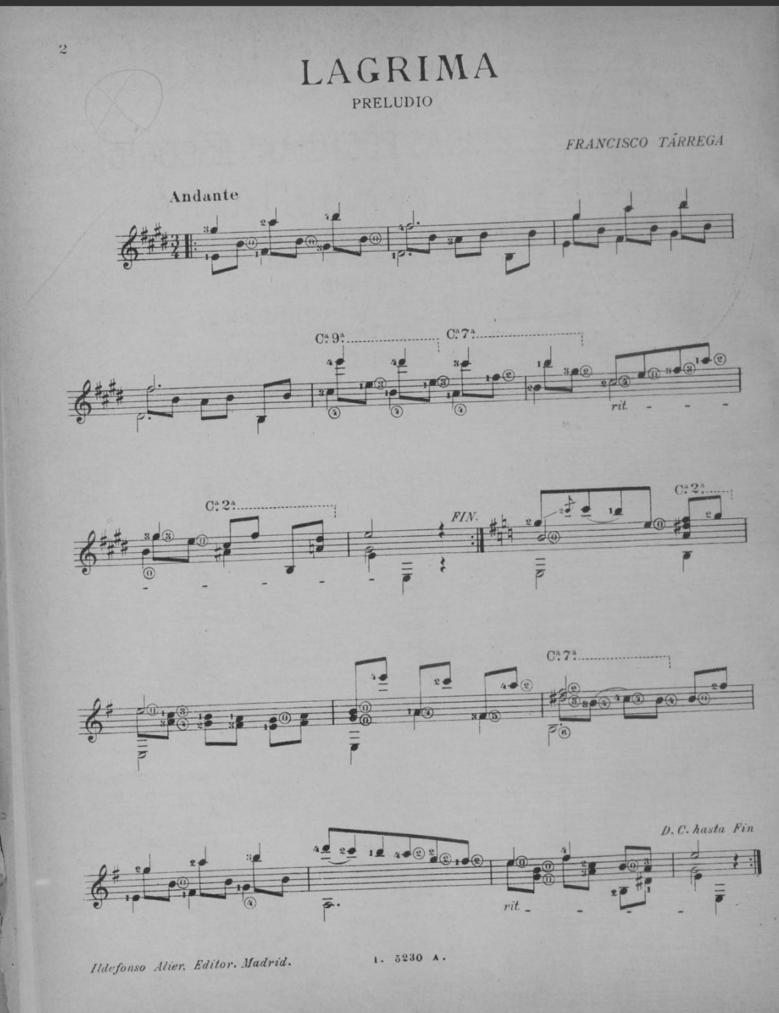 Lagrima by Francisco Tarrega